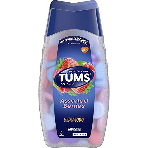 TUMS Ultra Strength 1000,Antacid Chewable Tablets, Assorted Berries, 1 ...